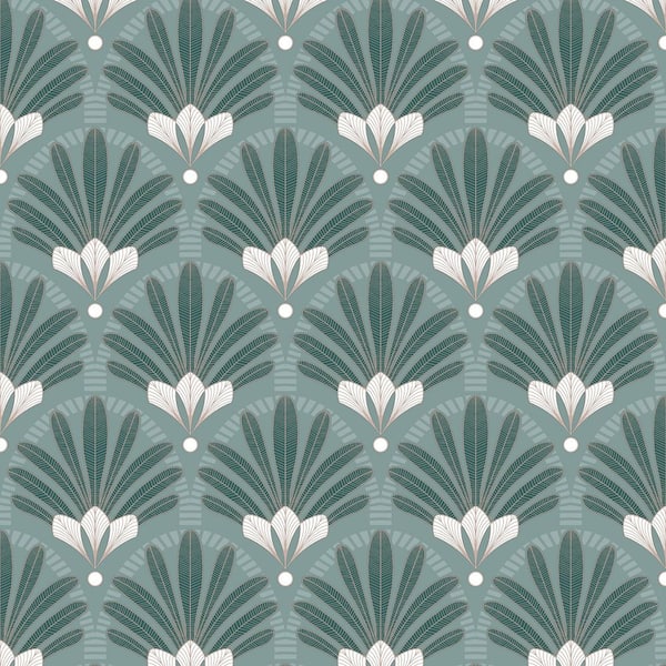 Veer Decor Art Deco Green Wallpaper Sample VREL04-335W1 - The Home Depot