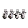 Everbilt 2 in. Brown Side Mount Caster Kit 2 Swivel and 2 Swivel with ...