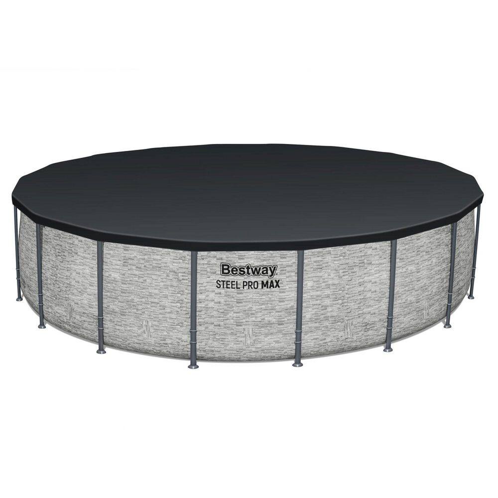 Bestway Steel Pro MAX 18 ft. Round 48 in. Deep Above Ground Pool Set ...