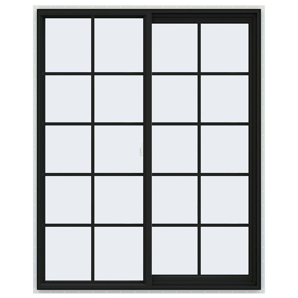 JELD-WEN 48 in. x 60 in. V-2500 Series Bronze Exterior/White Interior ...