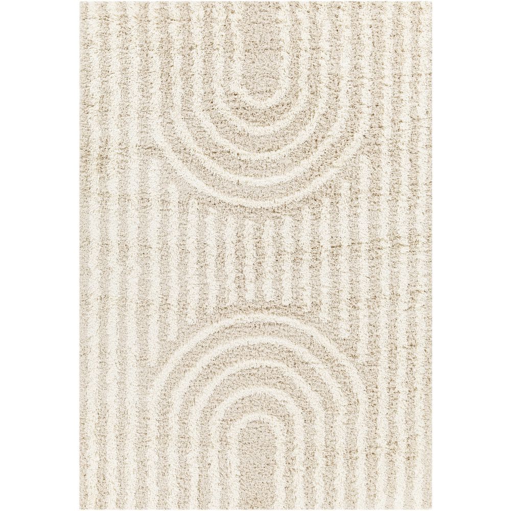 Livabliss Urban Shag Tan Modern 5 ft. x 7 ft. Indoor Area Rug USG2315 ...