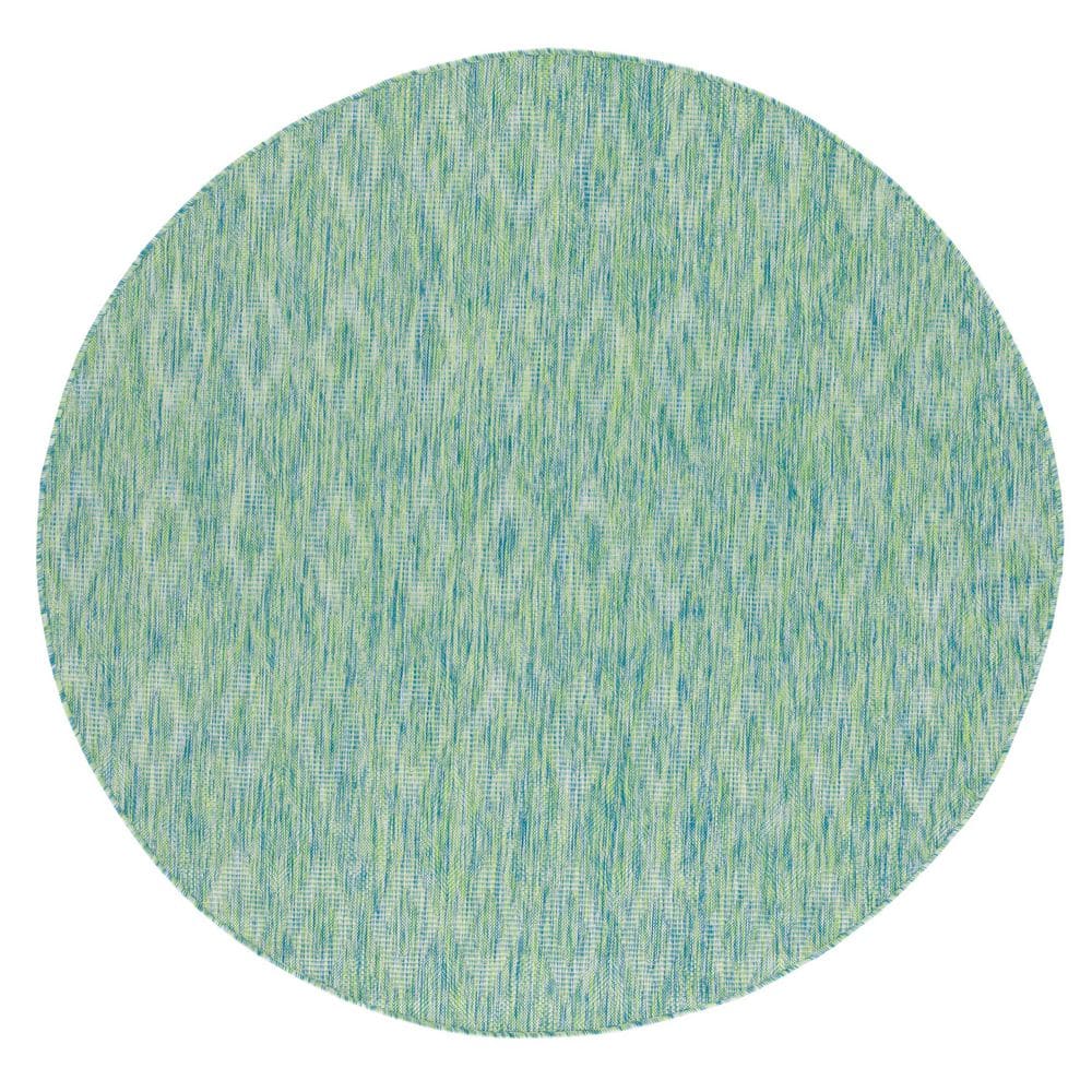 SAFAVIEH Courtyard Green 7 ft. x 7 ft. Solid Color Diamond Indoor ...