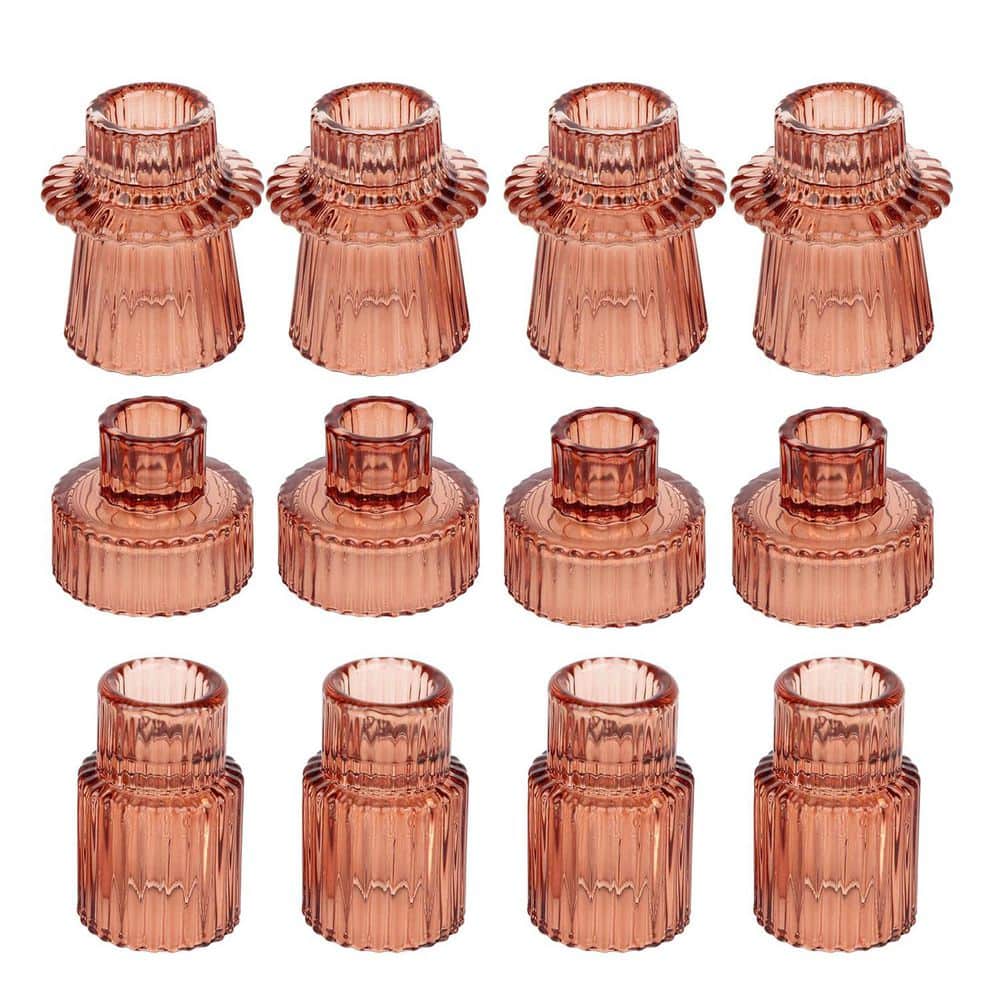 Red Glass Taper Tealight Candle Holders 12-Pack Z0C22Z4GSP-2 - The Home ...