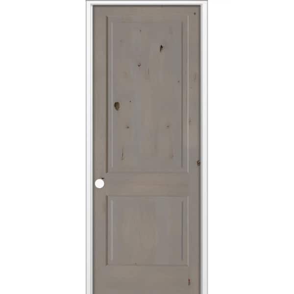 28 in. x 80 in Rustic Knotty Alder 2 Panel Square Right-Hand Single ...