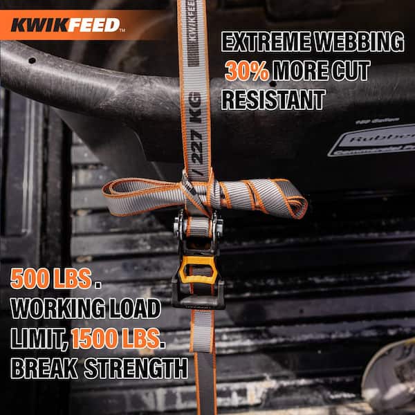 Keeper KwikFeed Ratchet Tie Down Strap 12ft. x 1in. 500lbs. with Safety ...