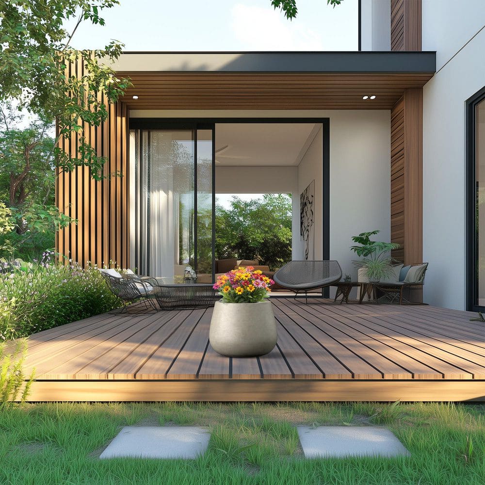 Sapcrete 13 in. Small Light Gray(Enhanced Core) Concrete Round Planter / Pot with Drainage Holes ...