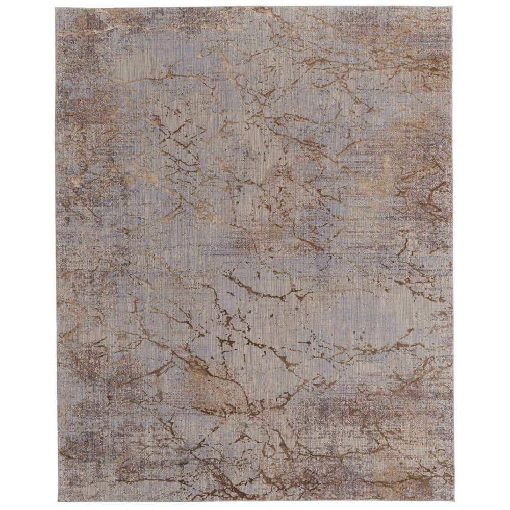 HomeRoots 8 ft. x 10 ft. Brown, Taupe, Tan Abstract Area Rug 2000567647 ...