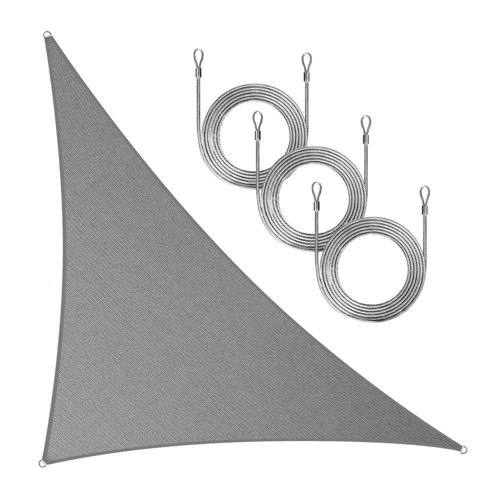 AMGO 16 ft. x 16 ft. x 22 ft. Right Triangle Sun Shade Sail with Rope ...