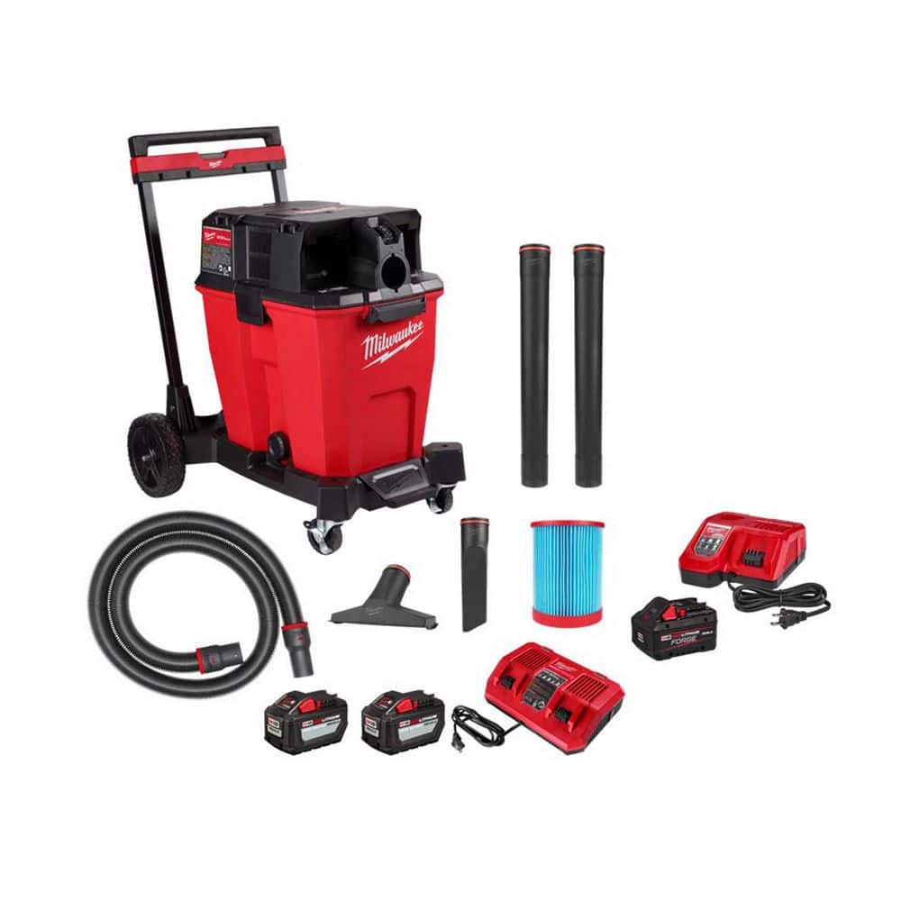 Milwaukee M18 FUEL 12 Gal. DUAL BATTERY Wet/Dry Shop Vacuum Kit with ...