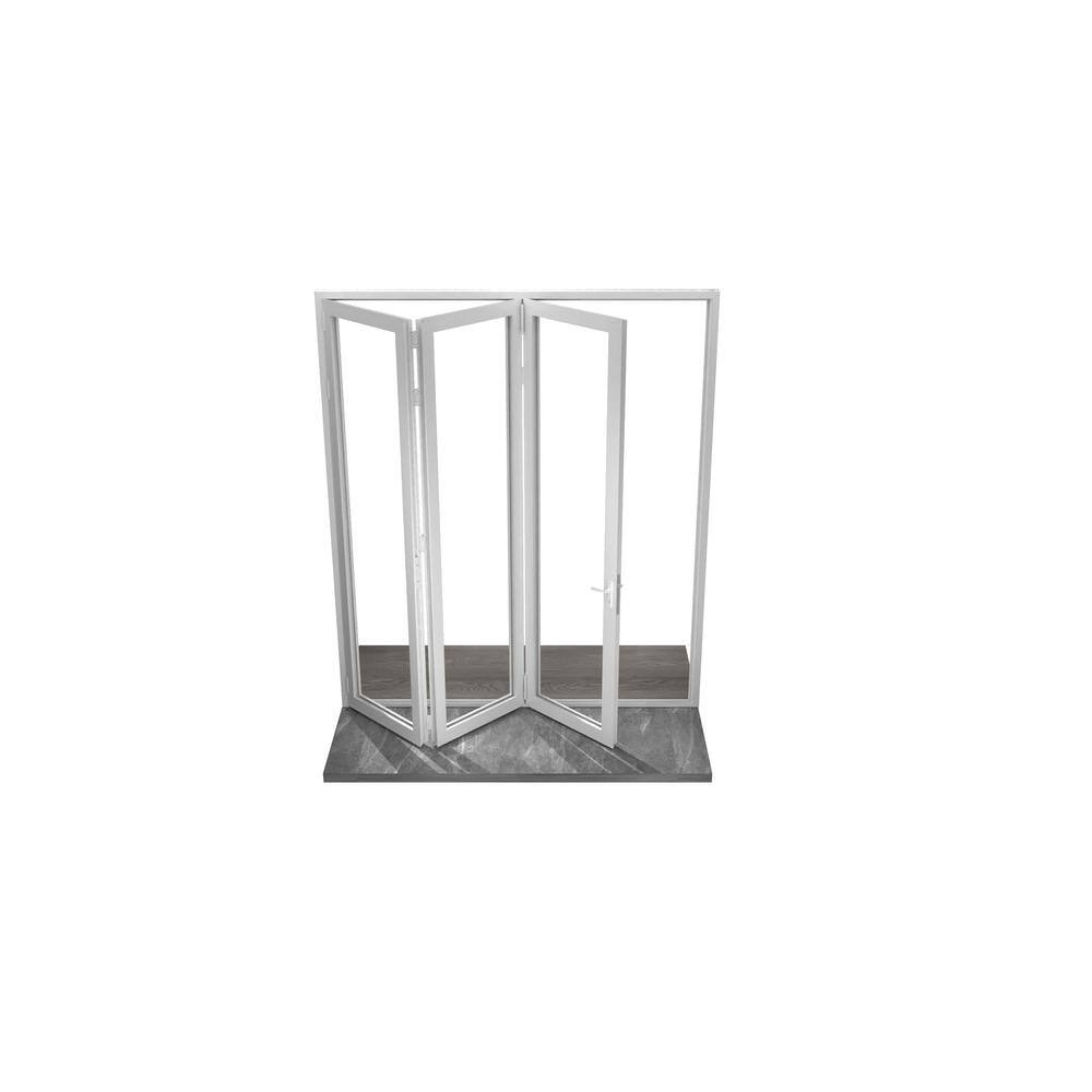 ERIS 108 in. x 96 in. Right Swing/Outswing White Aluminum Folding Patio ...