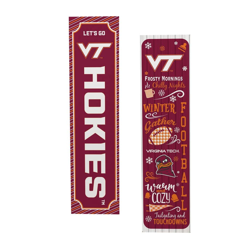 Evergreen Enterprises 47 in. Double Sided Leaner Porch Sign, Virginia Tech, Winter Seasonal ...