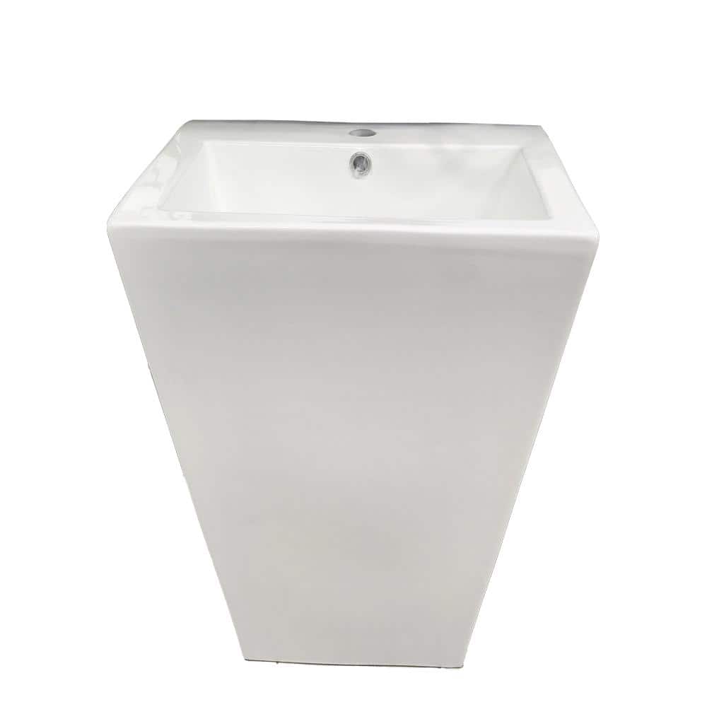 Mediterraneo Acadia 18.3 in. W 20.9 in. D Rectangle Pedestal Sink 34.1 ...