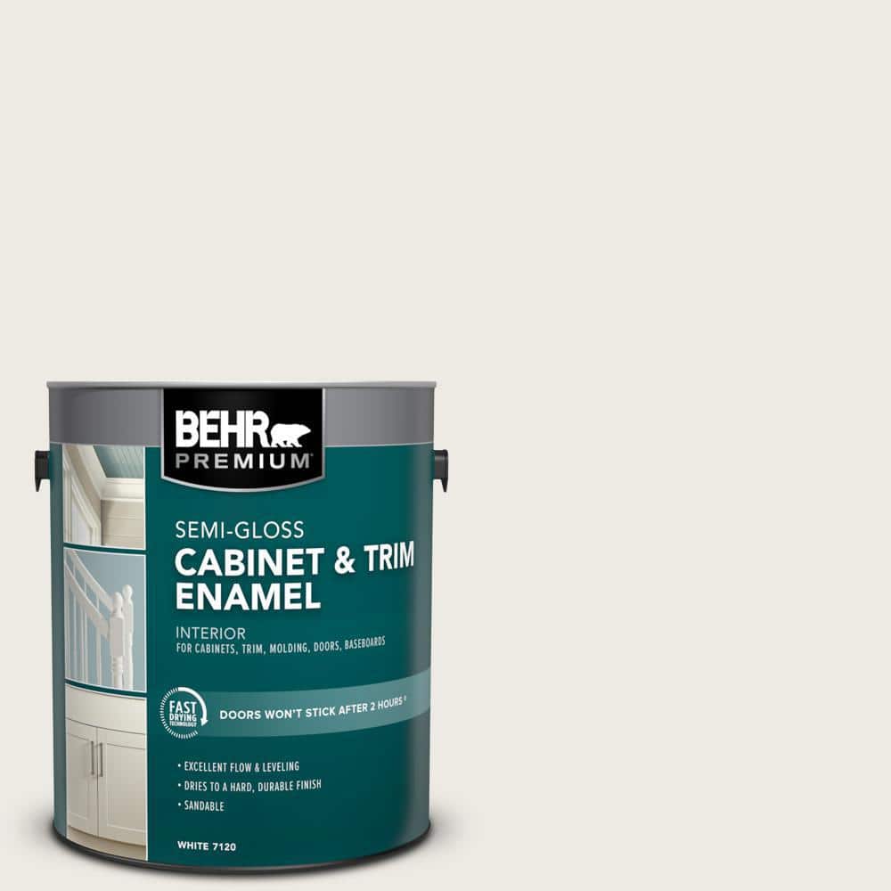 BEHR PREMIUM 1 gal. Designer Collection #DC-006 First Snow Semi-Gloss ...