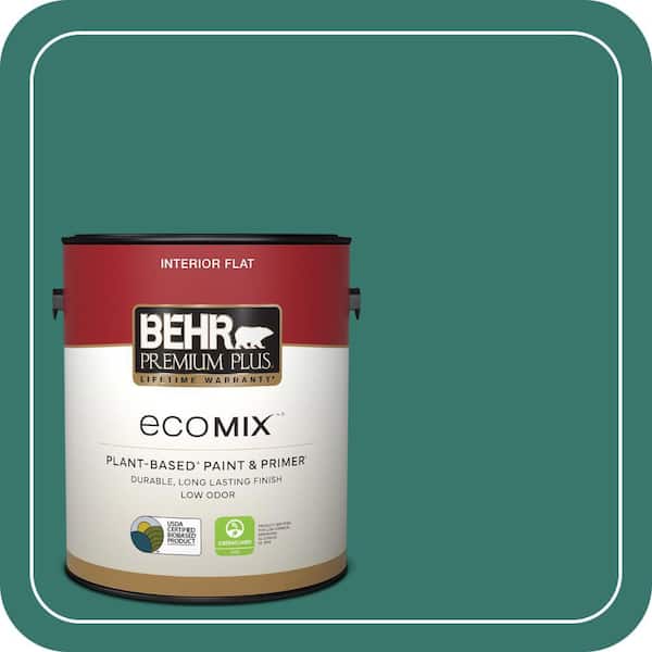 BEHR PREMIUM PLUS 1 gal. #490D-7 Greensleeves Flat EcoMix Plant-Based ...