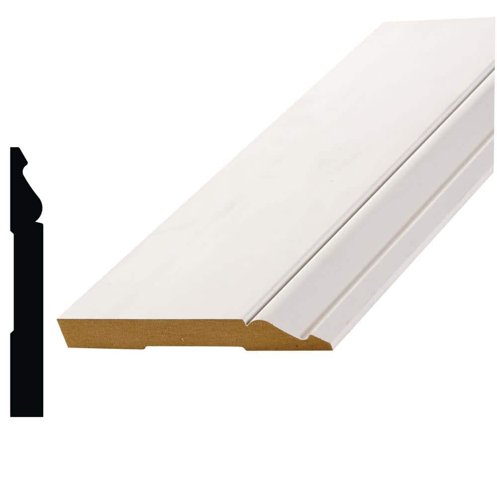 Alexandria Moulding Pro Pack 5/8 in. x 7-1/4 in. x 96 in. Primed MDF ...
