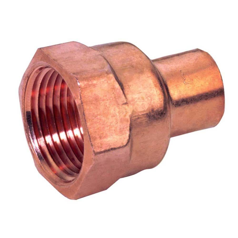 Everbilt 3/4 in. x 1/2 in. Copper Pressure Cup x FPT Female Adapter ...