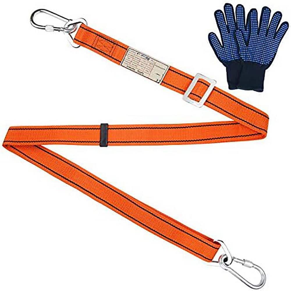 Adjustable Tree Climbing Belt w/ Safety Lanyard and Protective Gloves ...
