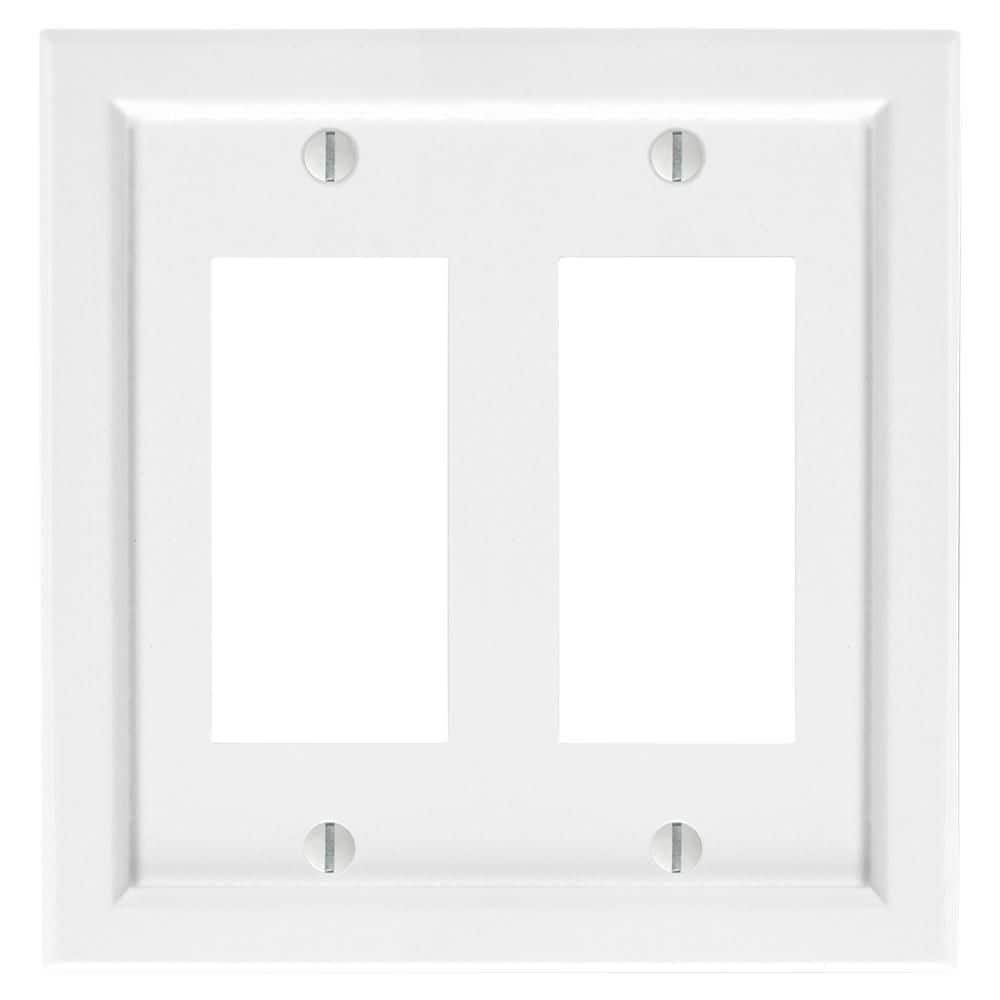 AMERELLE Woodmore 2-Gang Decorator/Rocker White BMC Wall Plate ...