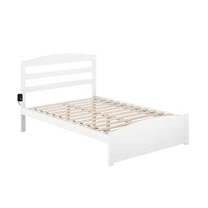 AFI Oxford White Full Bed with Footboard and USB Turbo Charger with ...
