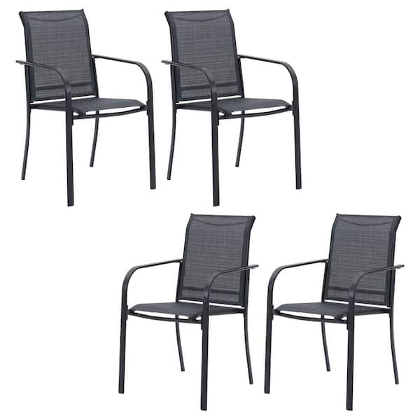 Reviews for Erovio 4-Piece Stackable Outdoor Dining Chairs with Rust ...