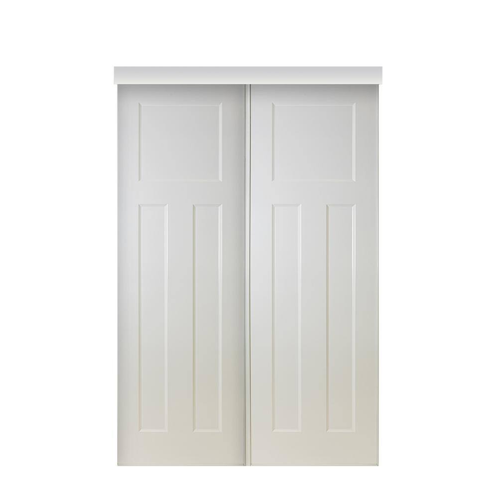 TRUporte 60 in. x 80.5 in. White MDF Mission Sliding Door ...