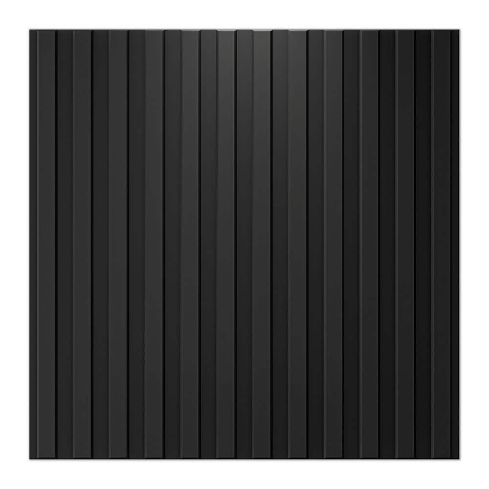 Art3d Slat Fluted Design 1 16 In X 1 7 16 Ft X 1 3 5 Ft Black Square