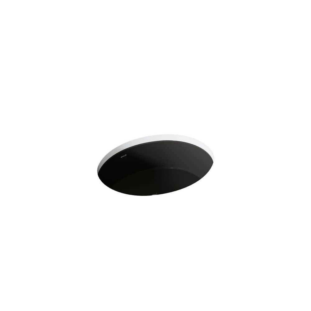 Reviews for KOHLER Verticyl 19.25 in. x 14 in. Undermount Bathroom Sink in Black Black Vitreous ...