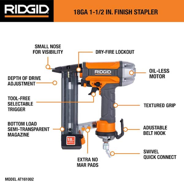 RIDGID 6 Gal. 150 PSI Electric Air Compressor with 25 ft. Hose, 18GA ...