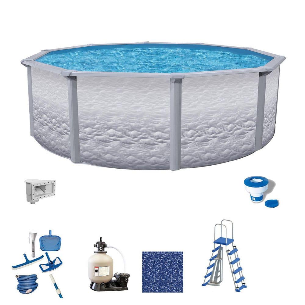 AQUARIAN Liberty 24 ft. Round 52 in. Deep Hard Sided Above Ground ...