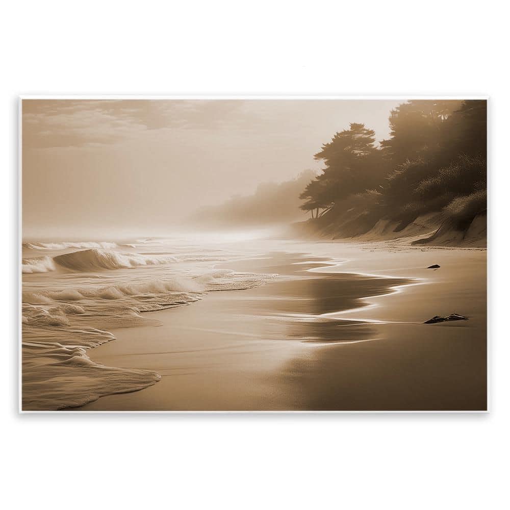 Stupell Industries Sepia Smooth Beach Landscape by Noah Bay Unframed ...