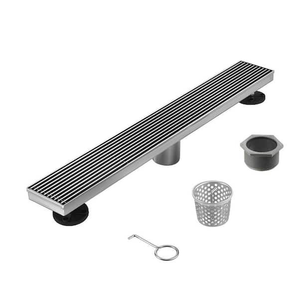 B&K 24-in Polished Chrome Linear Shower Drain with Offset Pattern Grate ...