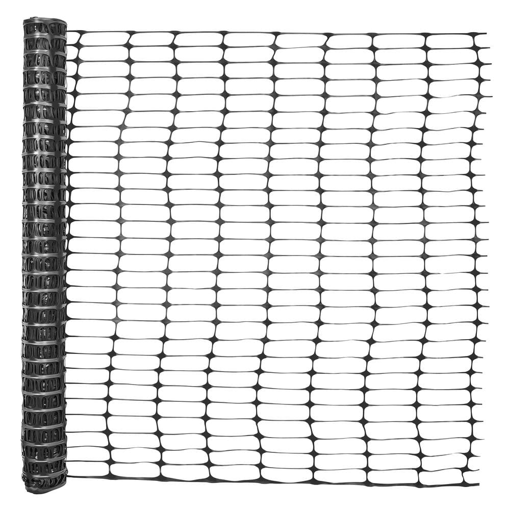 Fencer Wire 4 ft. x 100 ft. Black Outdoor Safety Fence, Plastic Fencing ...