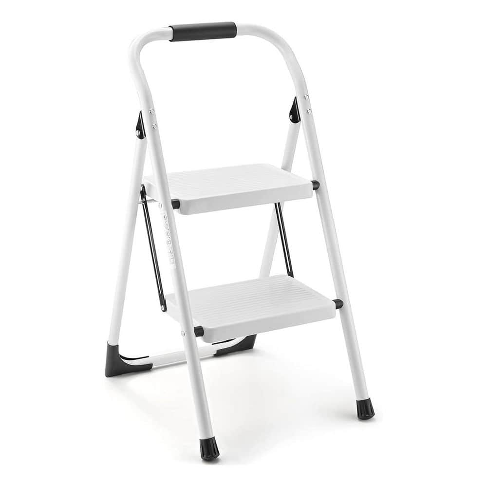 Justincity 2 Step Ladder Folding Stool for Adults 330 lbs. Anti Slip ...