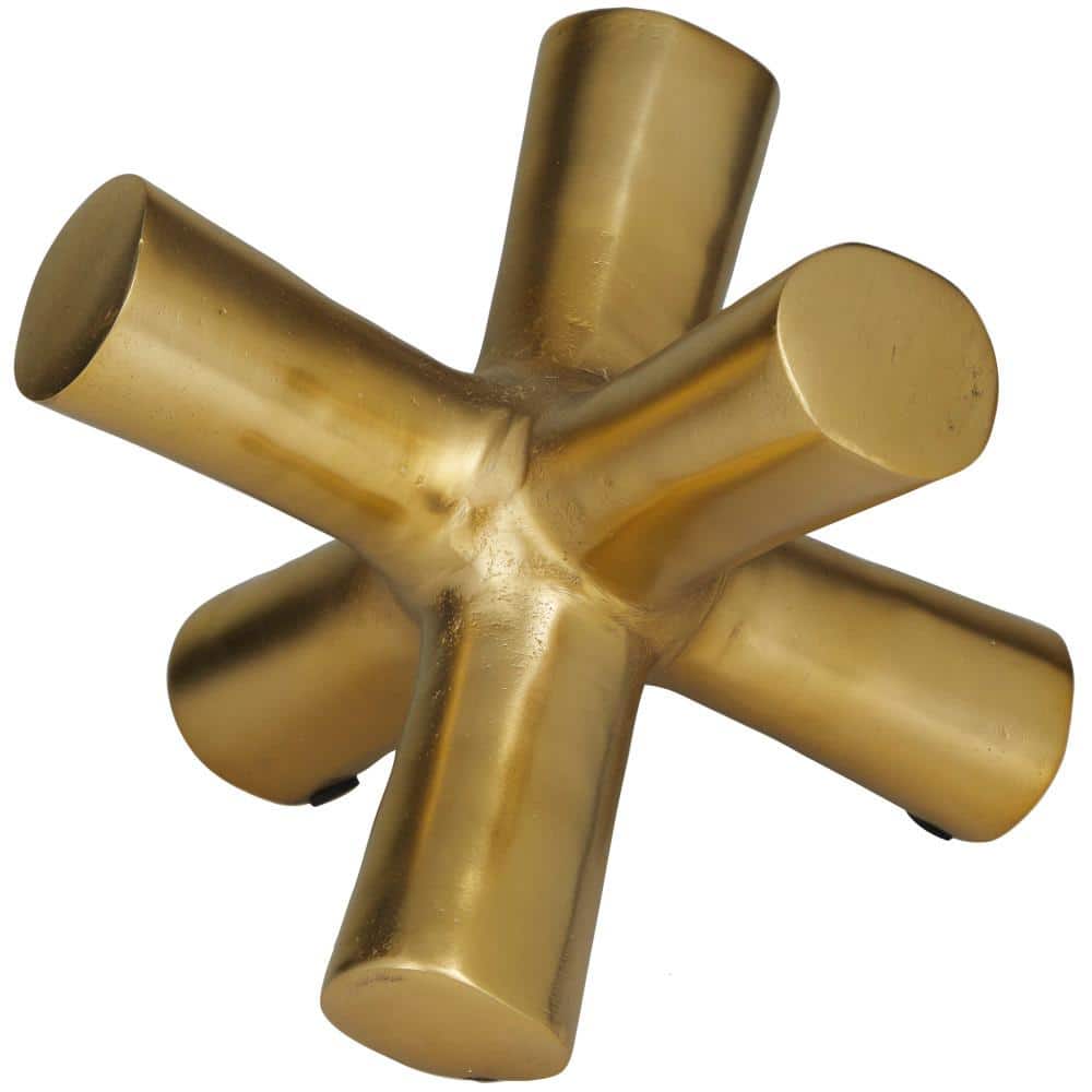 Litton Lane 9 in. x 7 in. Gold Aluminum Jack Abstract Sculpture 043466 ...