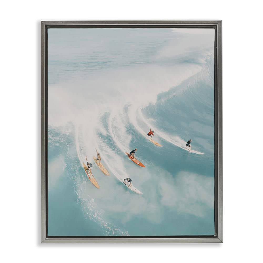 Stupell Industries Surfing Race Seascape by LSR Design Studio Gray ...
