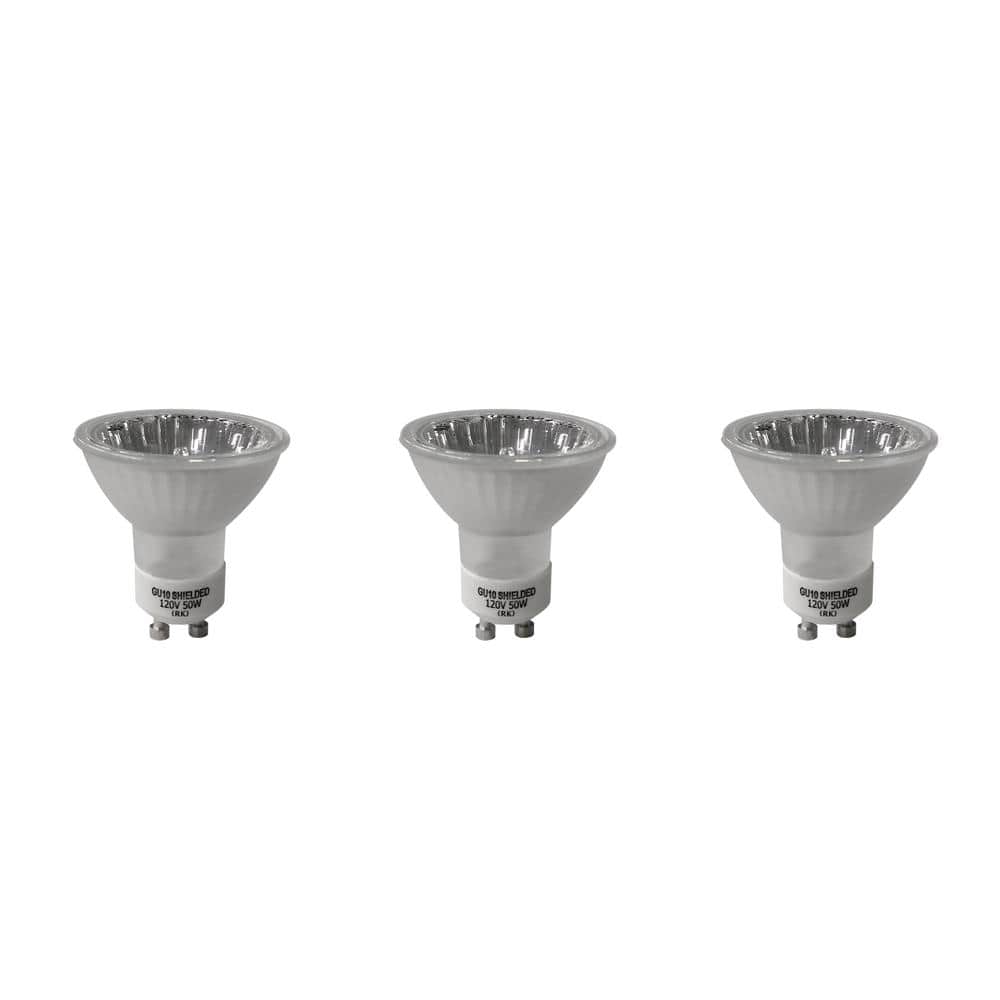 EcoSmart 35-Watt GU10-16 Partial Reflective Flood Halogen Light Bulb (3 ...