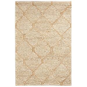 Home Conservatory Tiles Handwoven Jute Ivory 5 ft. x 8 ft. Modern Area ...