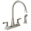 Delta Everly 2-Handle Standard Kitchen Faucet with Spray in Stainless ...