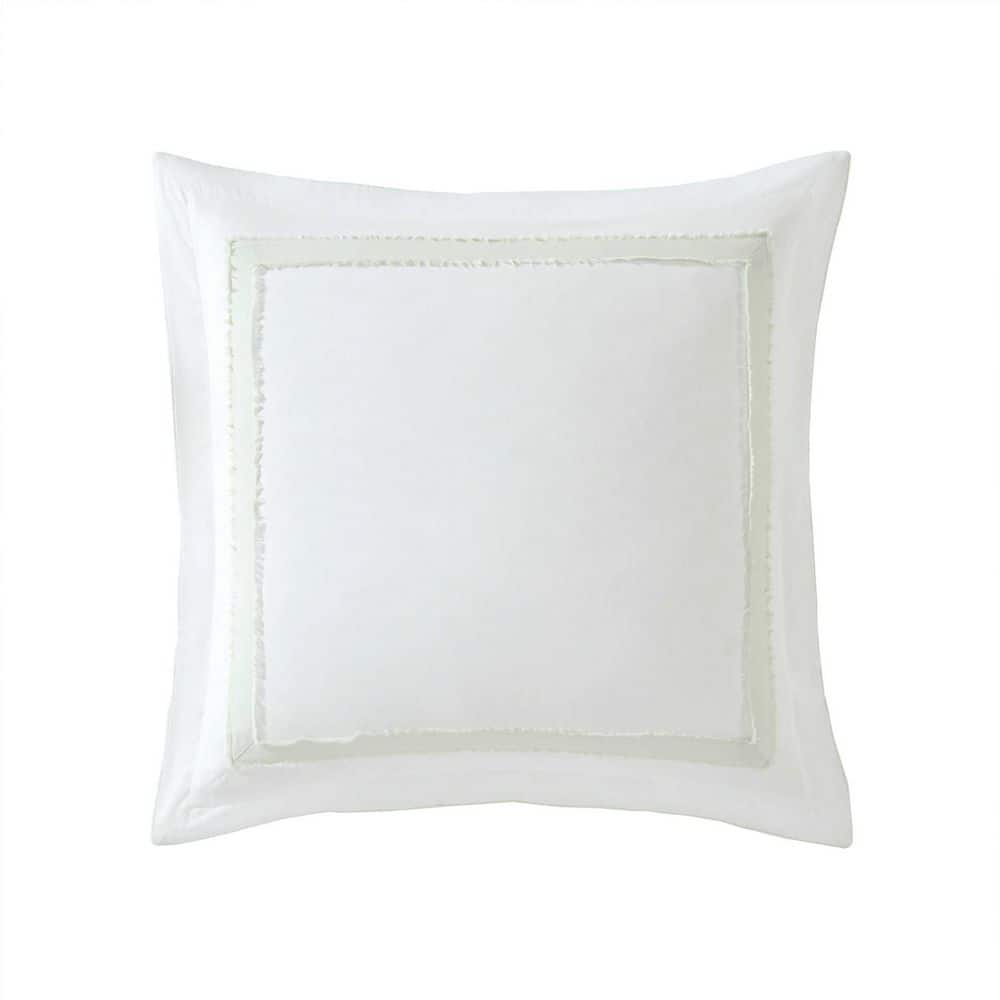 Laura Ashley Mila 1-Piece Green Solid Cotton Blend European Sham ...