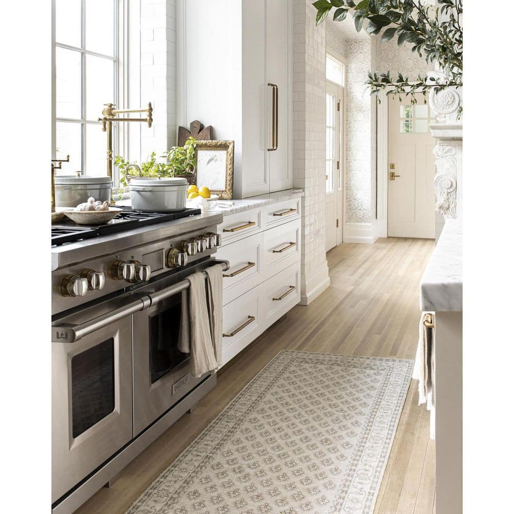 Livabliss Nabela Noor Home Shanti Traditional Grey 2 ft. x 7 ft. Machine Woven Area Rug NBSH2301 ...