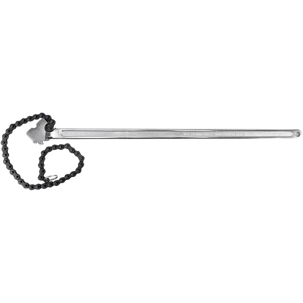 SKYSHALO 24 in. Heavy Duty Chain Wrench, Carbon Steel, 6.7 in. Capacity ...