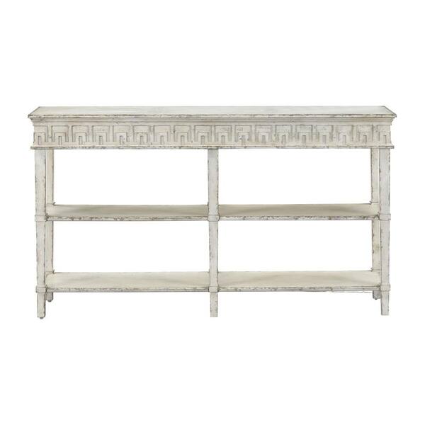 Coast To Coast Accents 64 in. Athens White Rub Standard Rectangle Wood ...