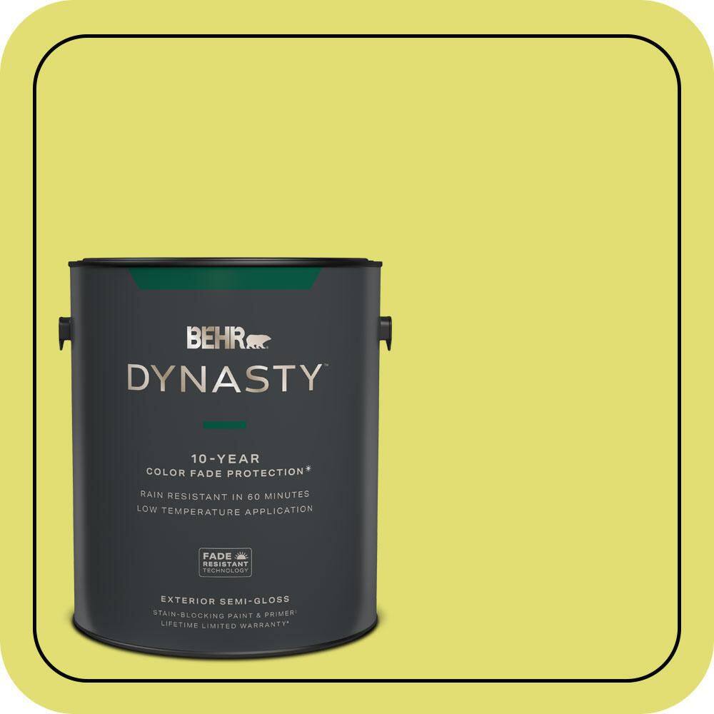 BEHR DYNASTY 1 gal. #400B-4 Citron Semi-Gloss Enamel Exterior Stain ...