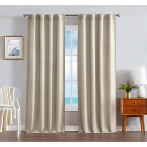 Nautica Ultimate Linen Blackout Back Tab Curtain - 38 in. W x 84 in. L ...