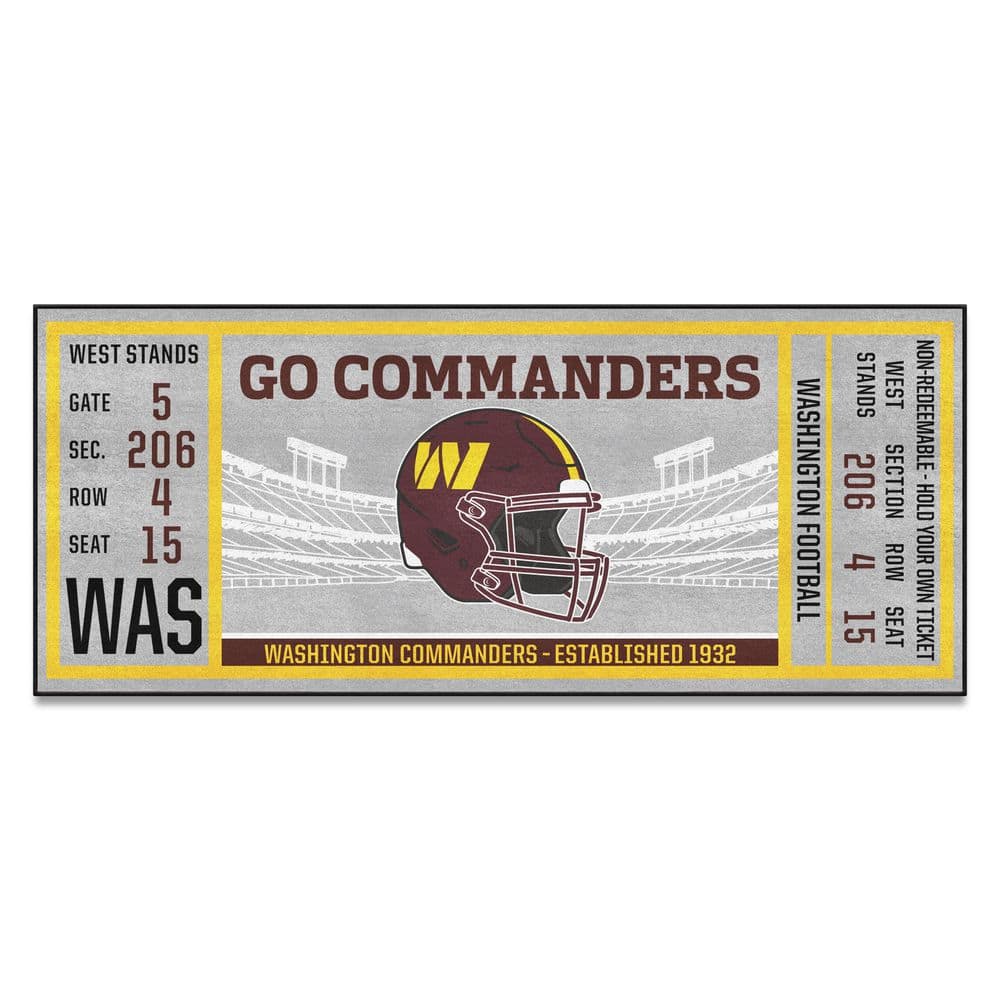 FANMATS NFL - Washington Commanders 30 in. x 72 in. Indoor Ticket ...