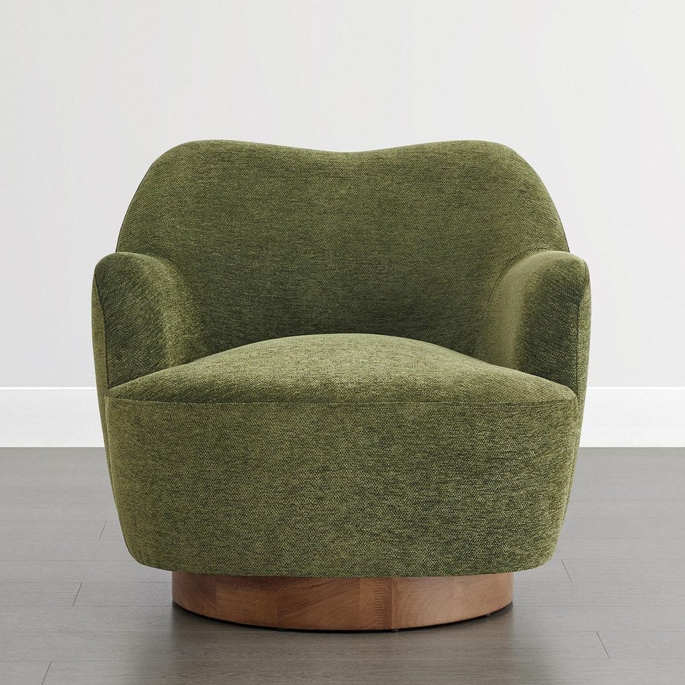 Spruce & Spring Noel Green Fabric 360° Swivel Mid Century Accent Chair ...