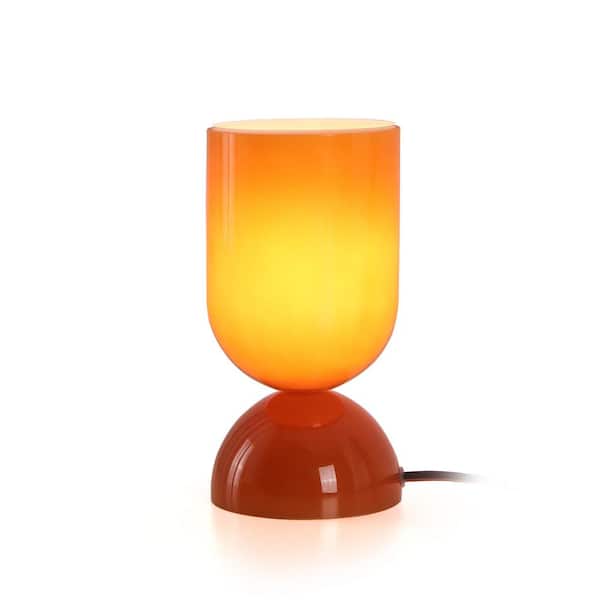bessten Hermes 9 in. Orange Glass Table Lamp with E12 Lamp Holder BS-TL ...