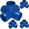 Formufit 1 in. Furniture Grade PVC 5-Way Cross in Blue (4-Pack) F0015WC ...