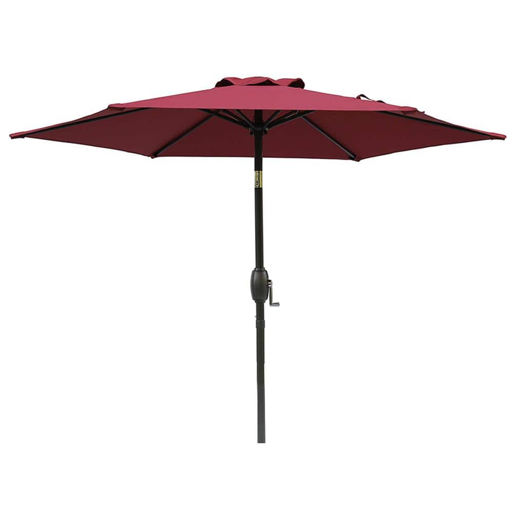 Misopily 7.5 ft. Steel Push-Up Patio Umbrella with Crank and Push ...