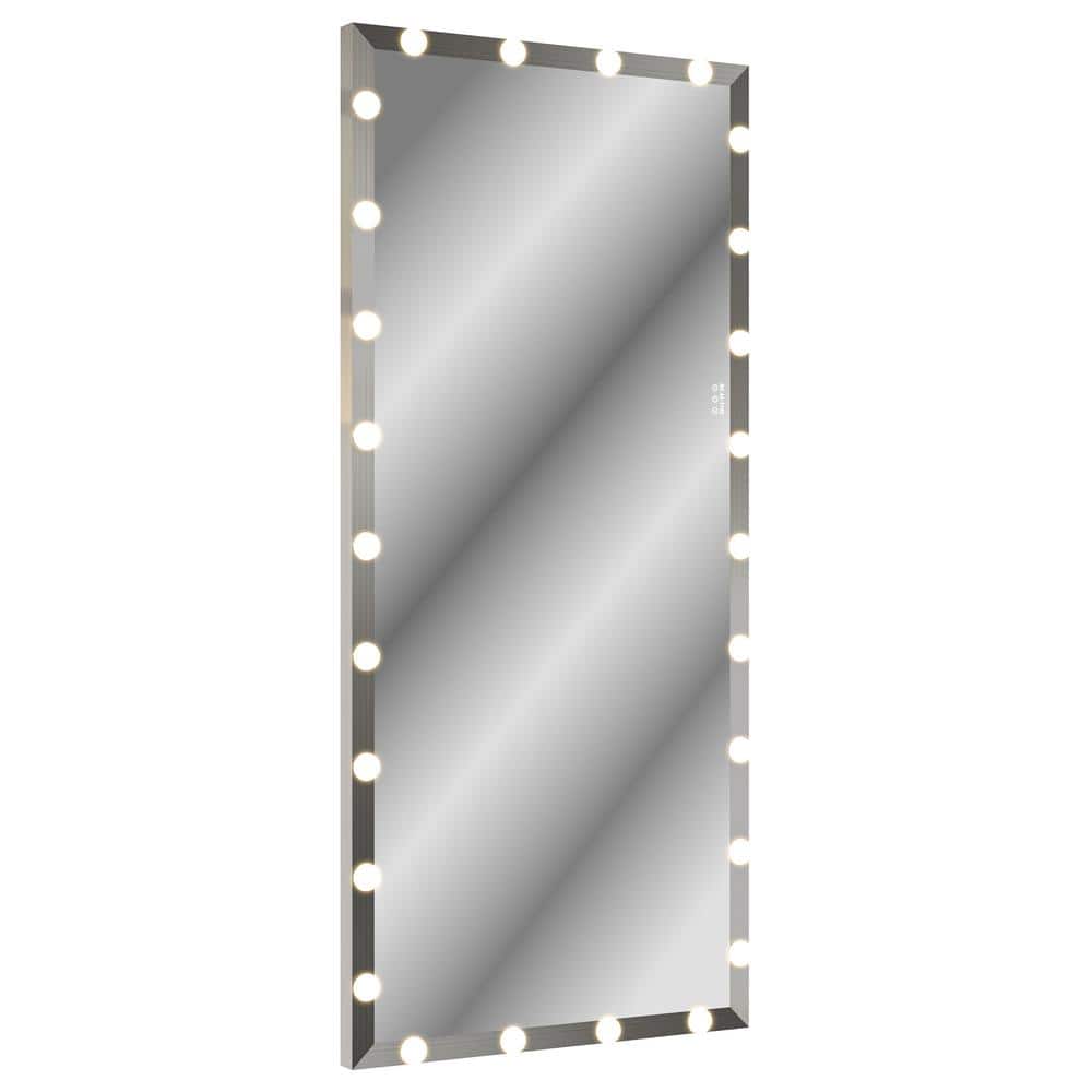FUNKOL 32 in. W x 72 in. H Rectangular Aluminum Framed Full Body Mirror ...